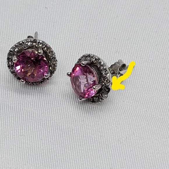 Jtv/Hsn | Jewelry | Post Back 925 Silver Earrings With Pink Stones ...